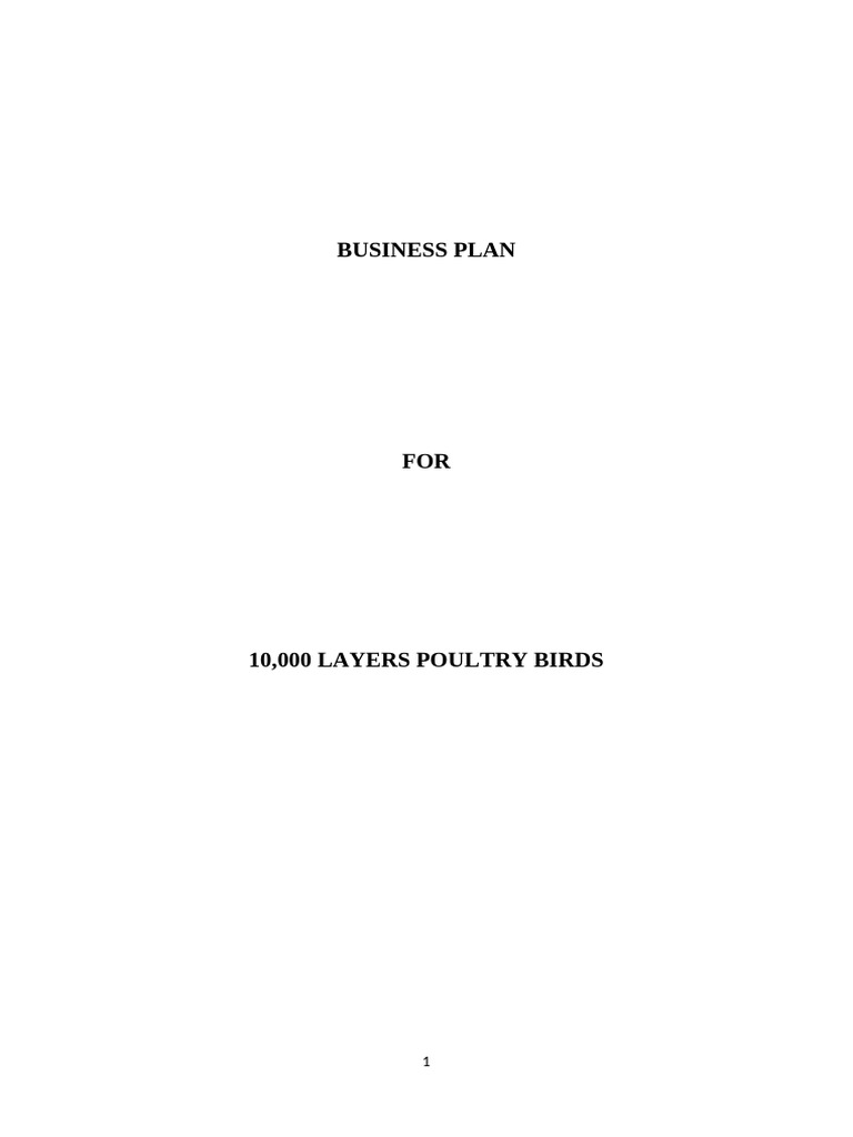 Poultry Business Plan for 10,000 Layers | PDF | Poultry | Poultry Farming