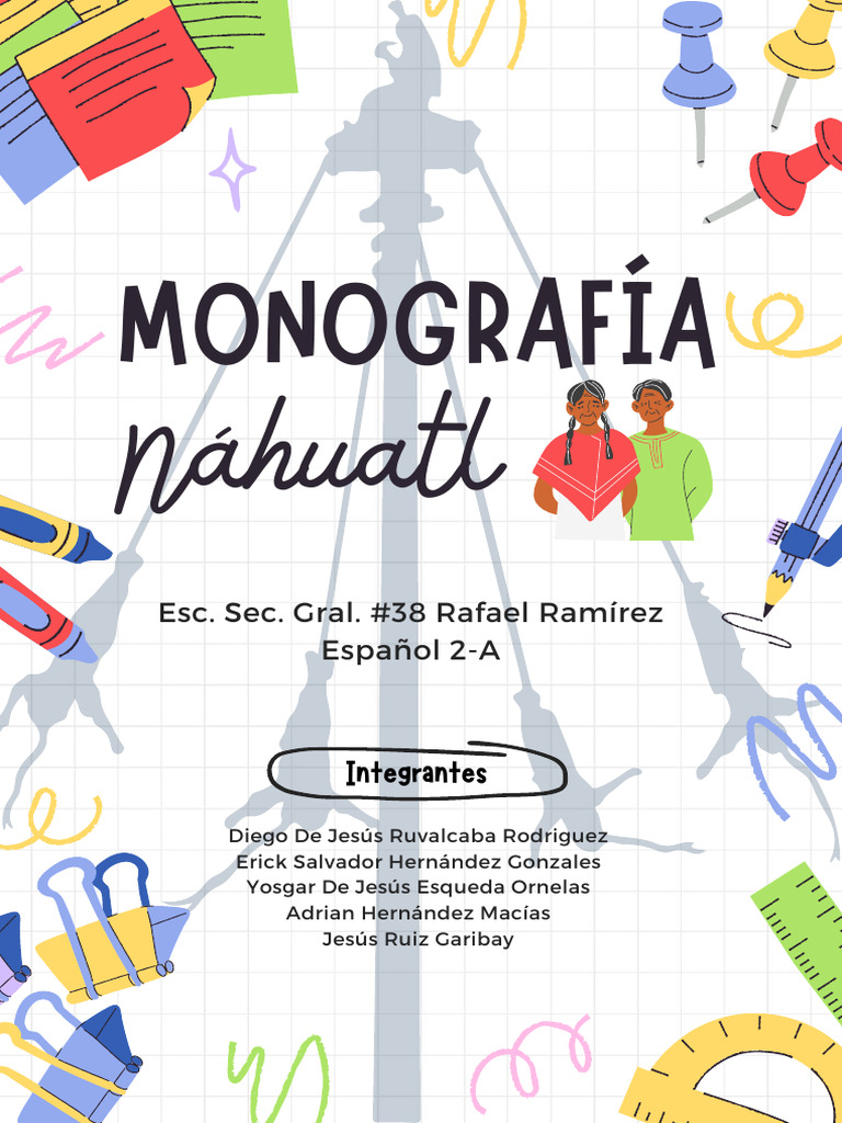 Documento A4 Portada Carátula Ilustrado Doodle Multicolor_20240416 ...