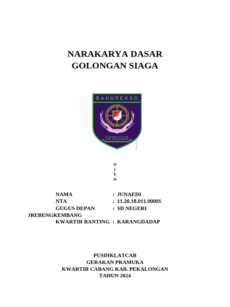 NARAKARYA DASAR SIAGA JUN | PDF
