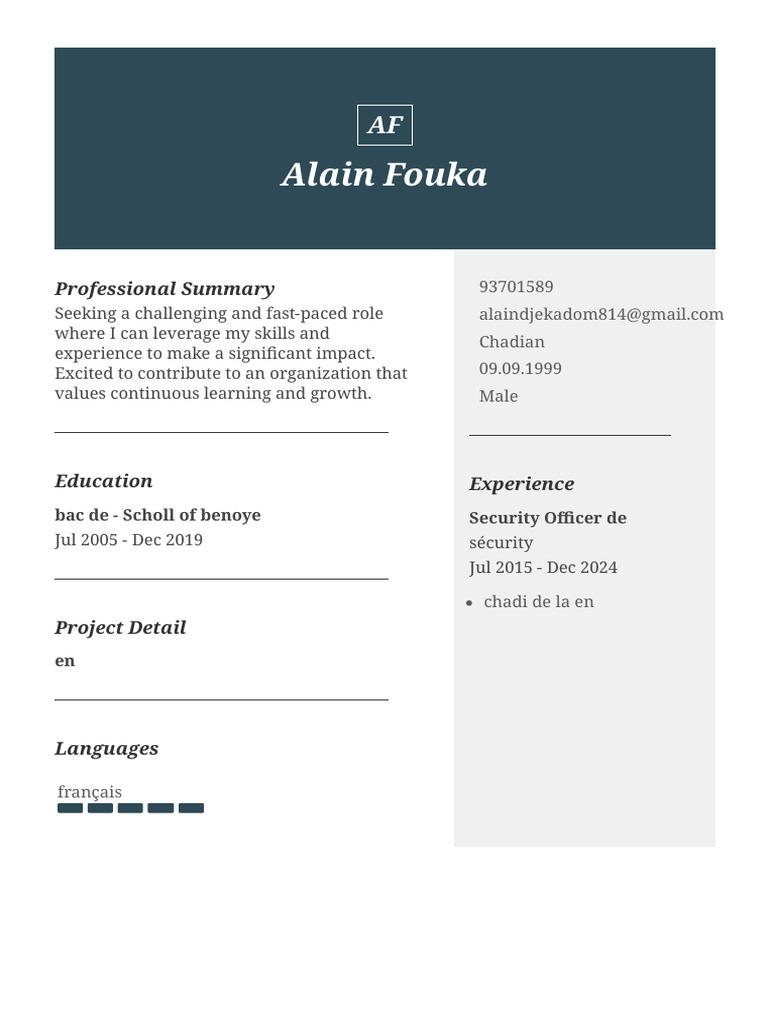 Alain Resume 591 | PDF