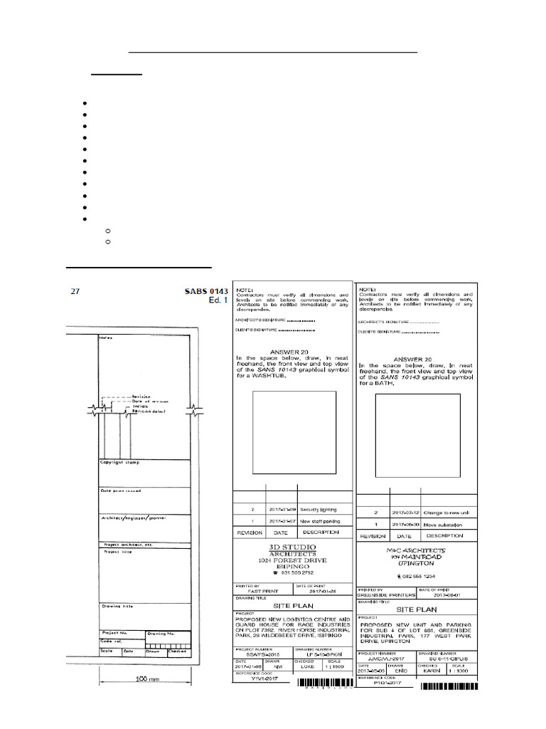 Civil Title Panel Requirements and Examples | PDF