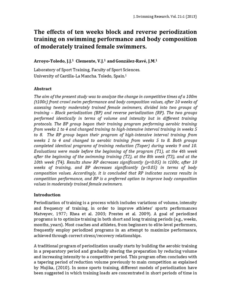 The Effects of Ten Weeks Block and Rever | PDF | Analysis Of Variance ...