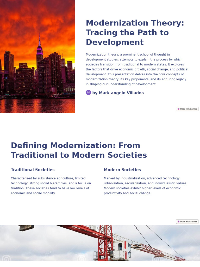 Modernization Theory Tracing the Path to Development | PDF | Modernization Theory | Society