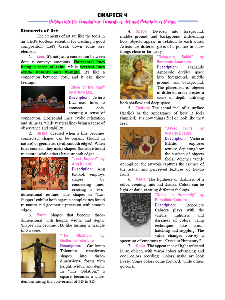CHAPTER 4 - Delving Into The Foundations (Elements of Art and ...