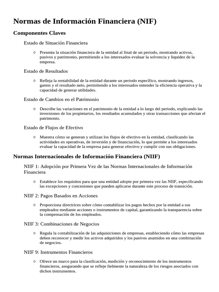 Guía de Normas Financieras y Contables | PDF | normas internacionales de INFORMACION FINANCIERA ...