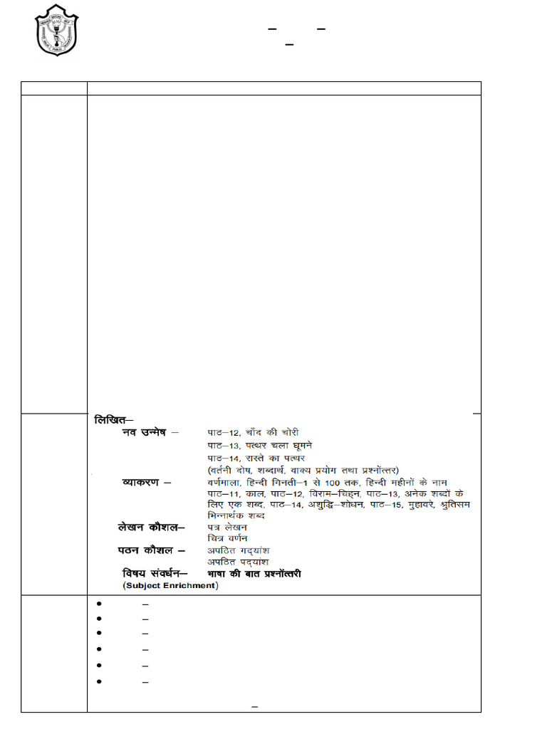 Class IV SYLLABUS FOR FINAL TERM EXAM 2024-25 | PDF | Grammatical Tense ...