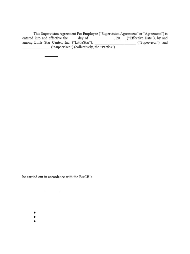 Supervision Agreement for BCBA Candidates | PDF | Indemnity | Justice