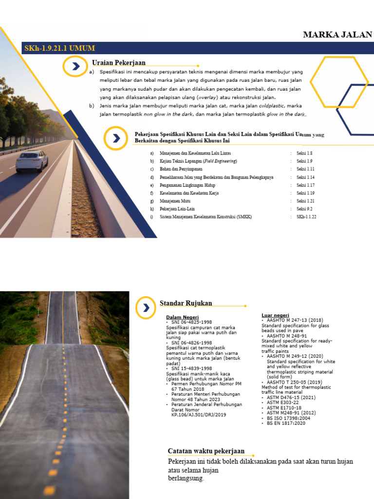 Spesifikasi Dimensi Marka Jalan | PDF