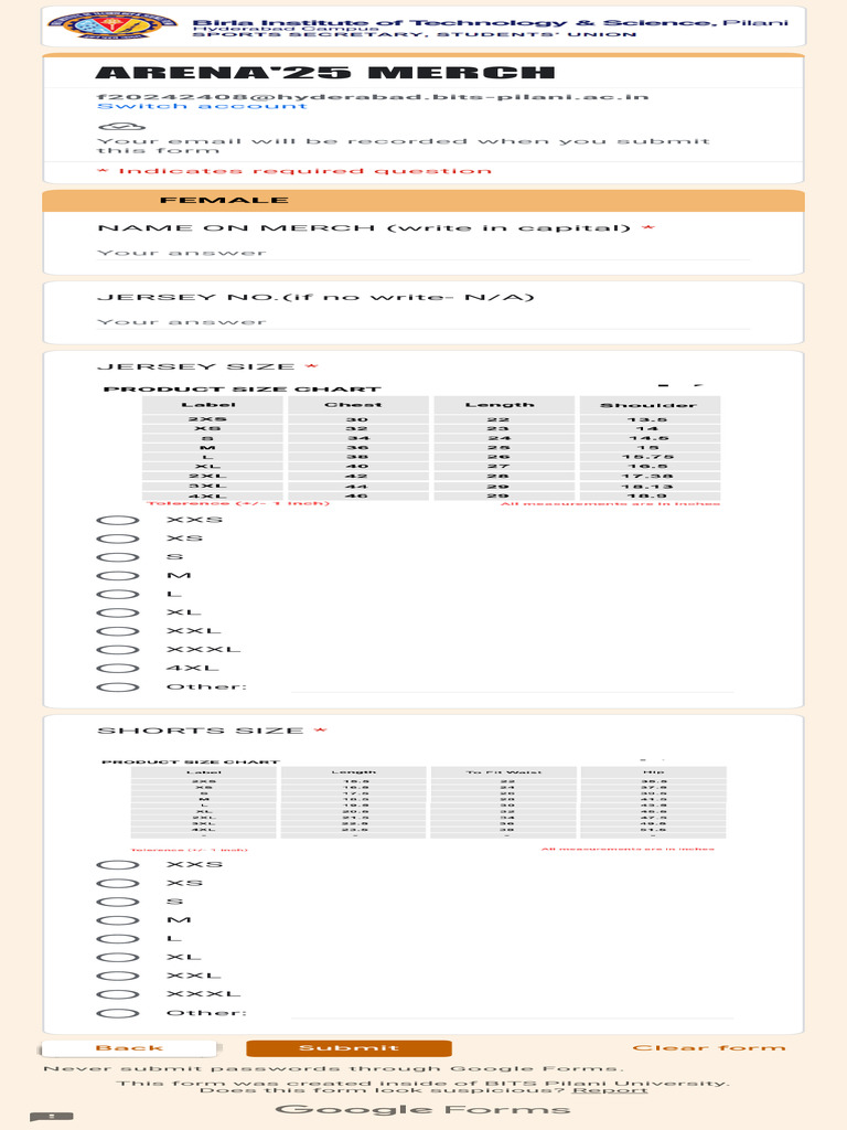 Arena'25 Merch | PDF