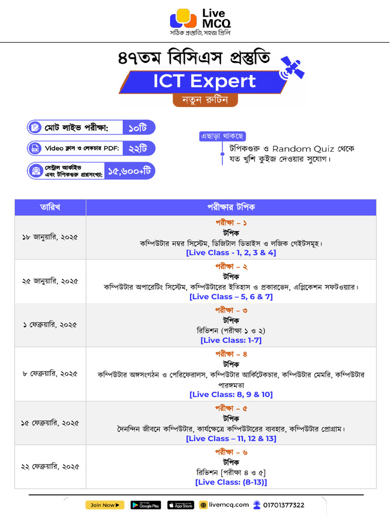ICT Expert Exam Routine January25 | PDF