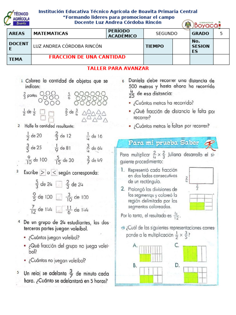 Fracción de Una Cantidad | PDF