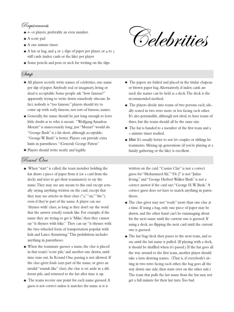 Celebrities | PDF