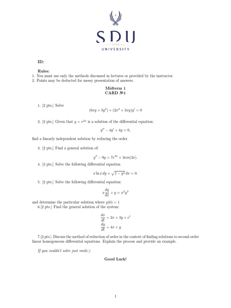 Mid1 MAT 138 Variant 2 | PDF