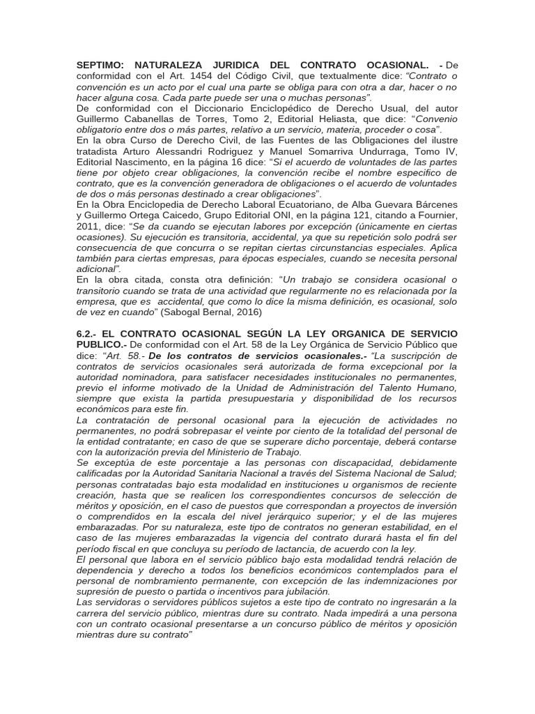 Contrato Ocasional | PDF | Derecho laboral