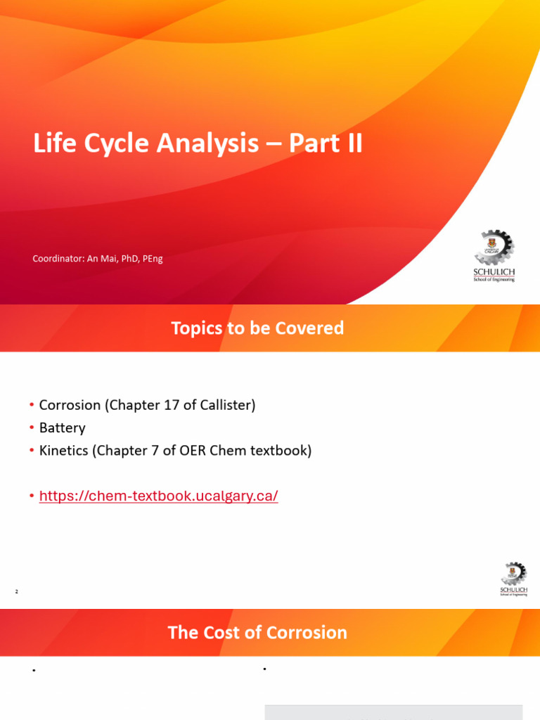 LCA PART 2 - Corrosion & Kinetics | PDF | Reaction Rate | Electrochemistry