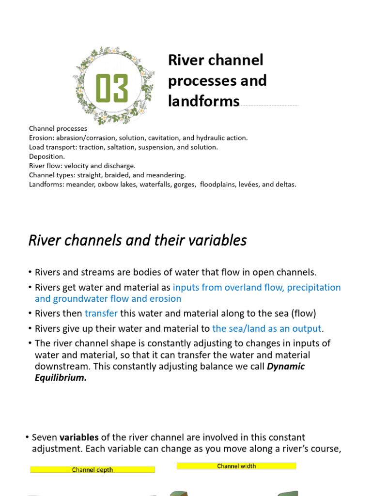 River Channel Processes and Landforms | PDF | Erosion | River
