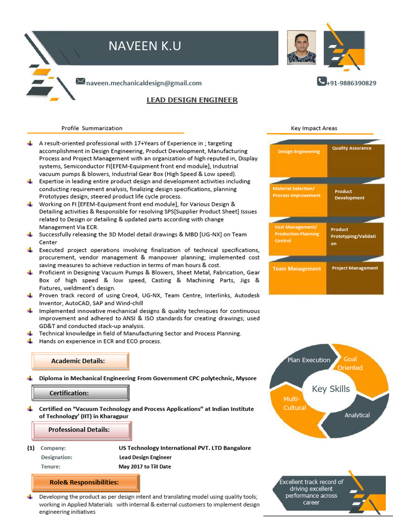 Lead Design Engineer Profile | PDF | Engineering