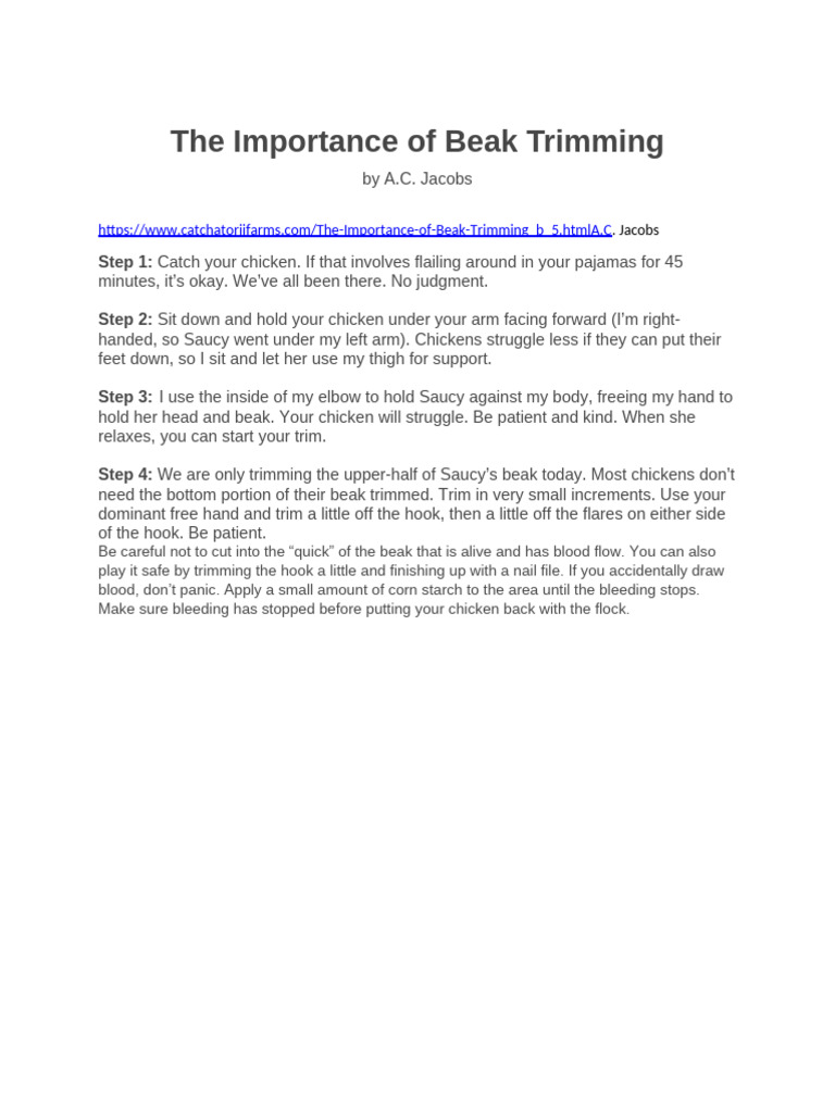 The Importance of Beak Trimming | PDF