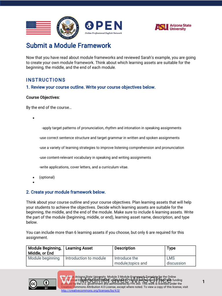 Becky Module 3 Framework Rev | PDF | Vocabulary | Grammar