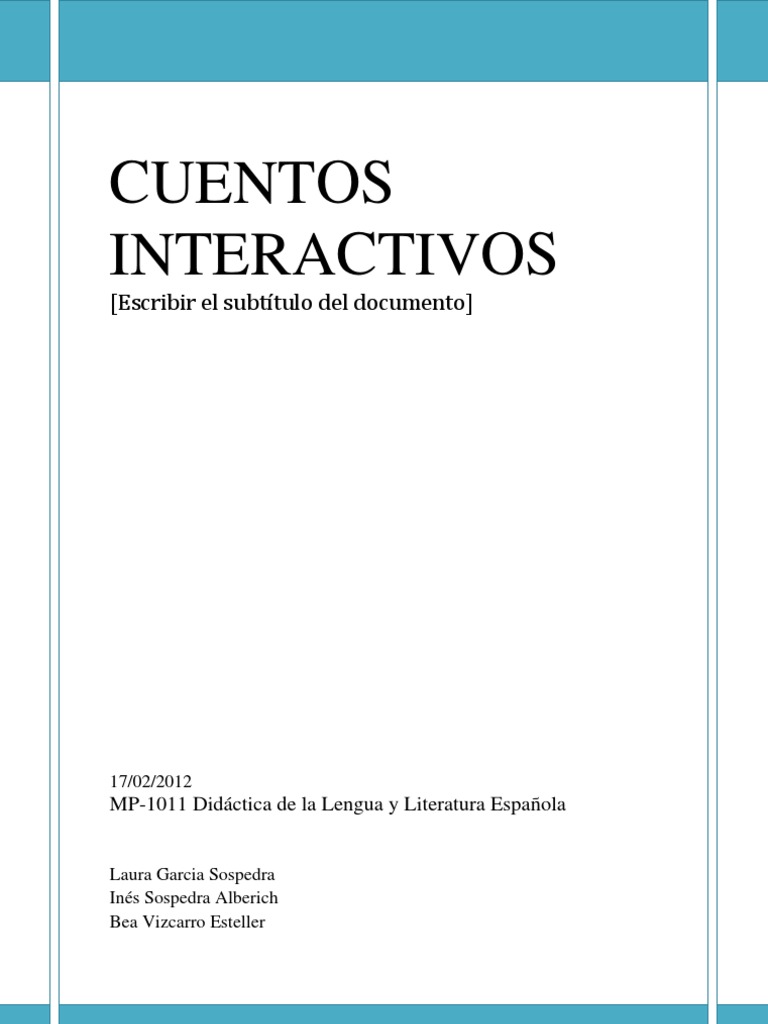 Cuento Interactivo: Caperucita Sin Capucha | PDF | Lectura (proceso ...