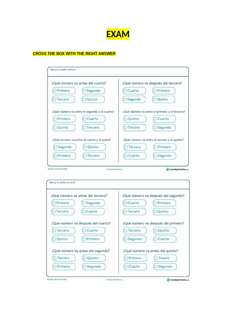 Ejercicio de conjugación y vocabulario | PDF