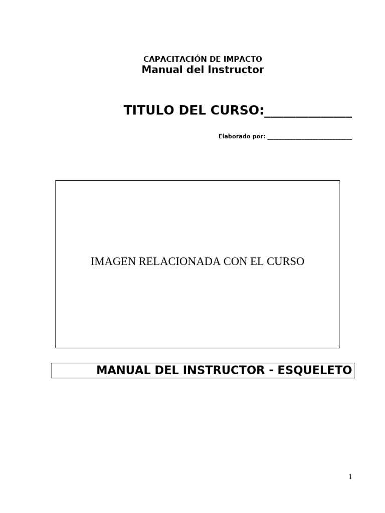 Manual Del Instructor Esqueleto - 2025 | PDF