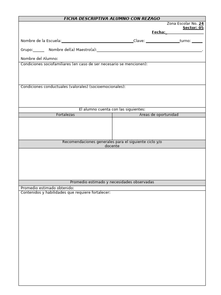 Ejemplo de Ficha Descriptiva 2024 | PDF | Aprendizaje