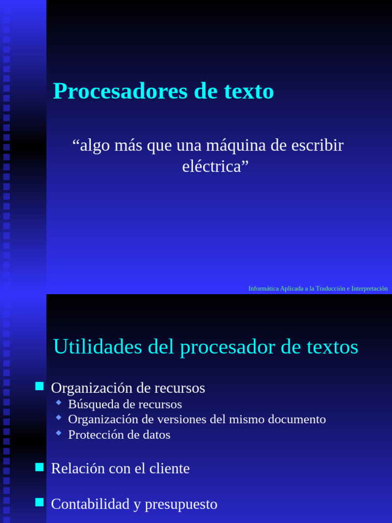Presentación Procesadores de Textos | PDF