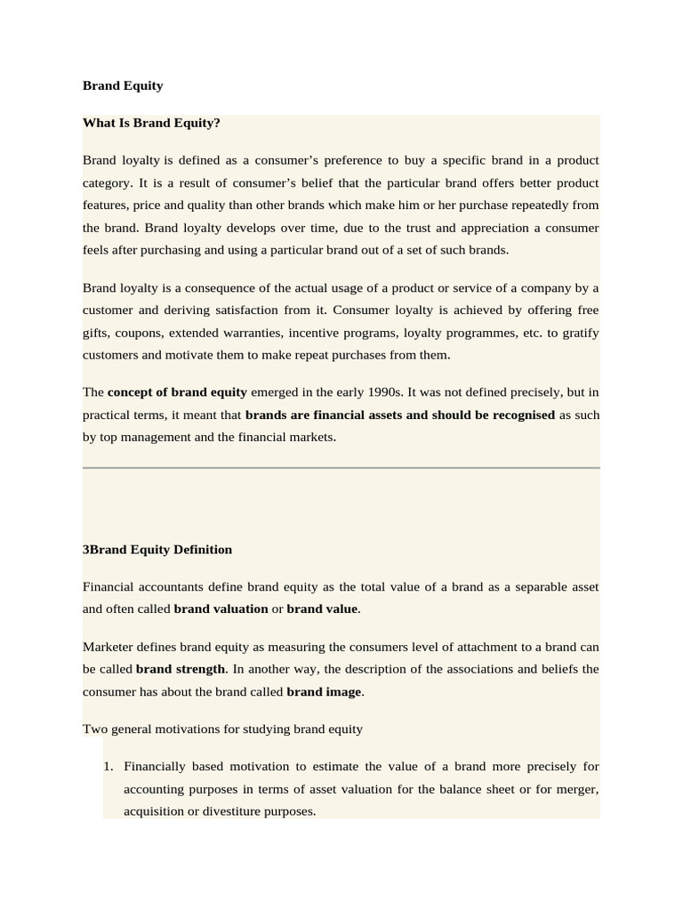 Brand Equity Models | PDF | Brand | Marketing