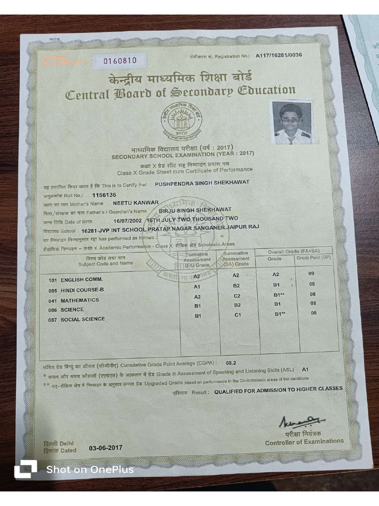 MarkSheet Pushpendra | PDF