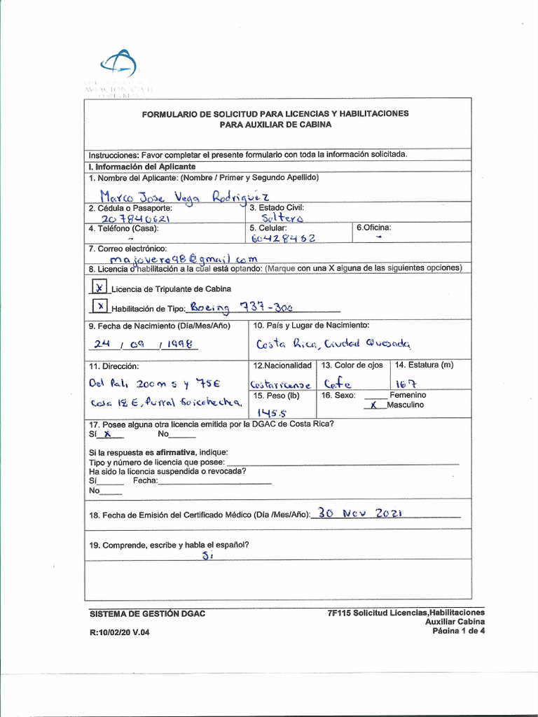 Formulario 7F115 V04 | PDF