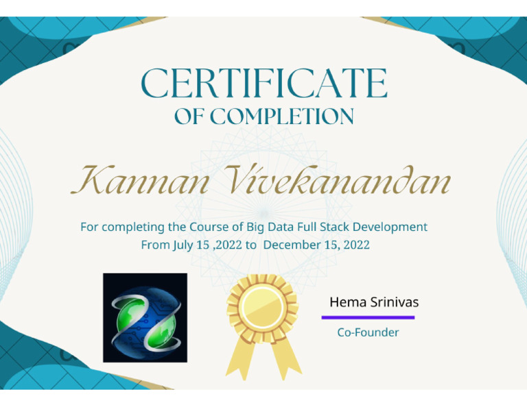 Kannan - Completion Certificate | PDF