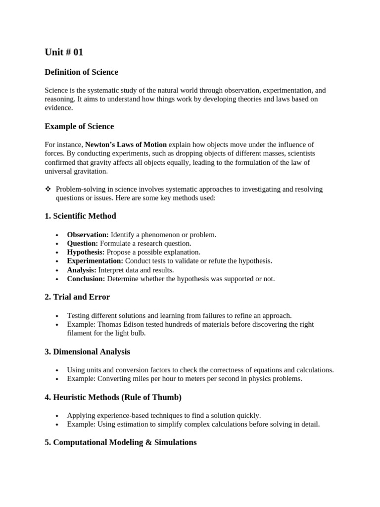 Unit 01 Science Intro, Problem Solving Tech | PDF Unit 01 Science Intro, Problem Solving Tech | PDF