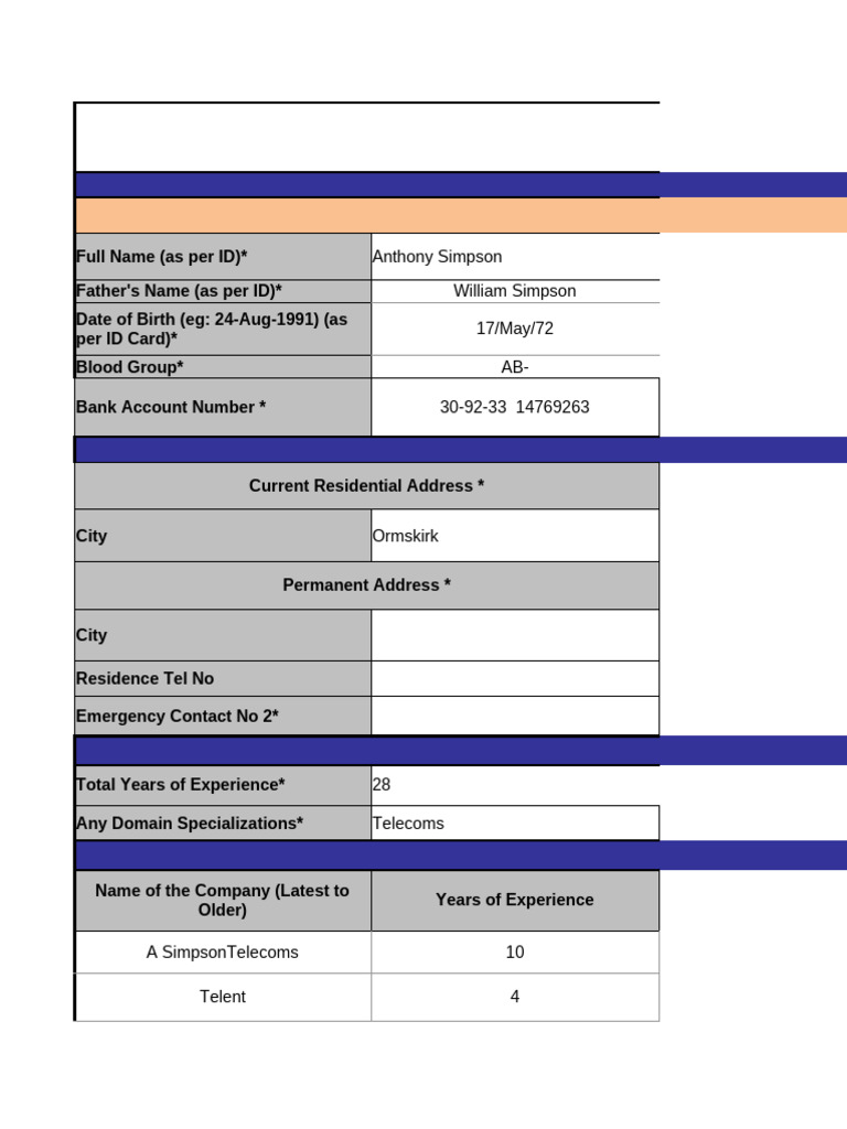 Engineer Onboarding Form | PDF
