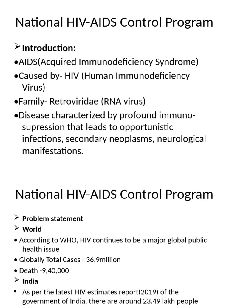 HIV - National Control Program | PDF | Sexually Transmitted Infection ...