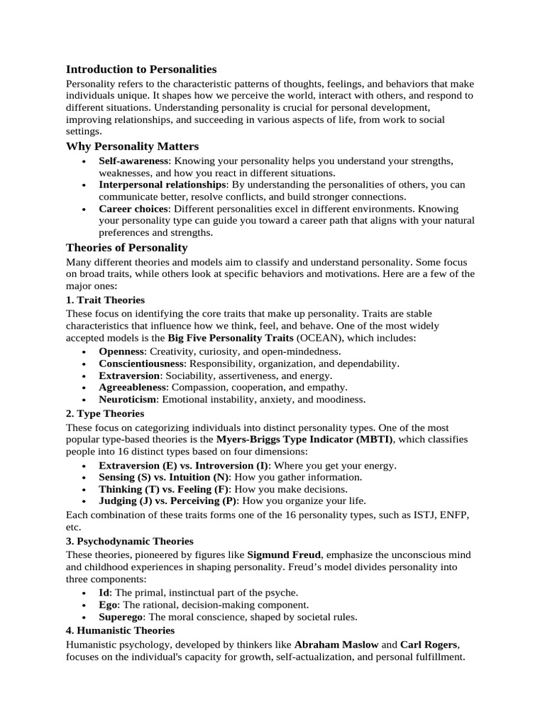 Introduction to Personality | PDF | Personality Psychology | Extraversion And Introversion