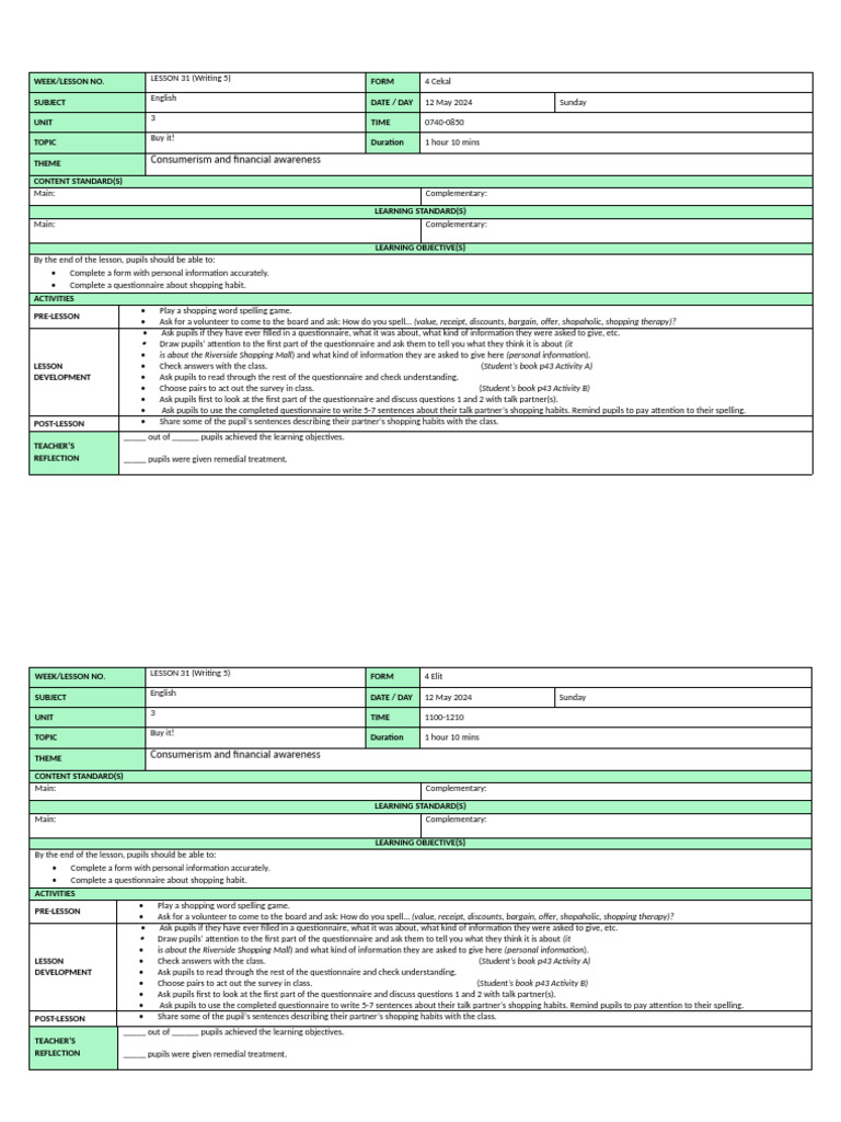 WEEK 10 | PDF | Questionnaire | Learning