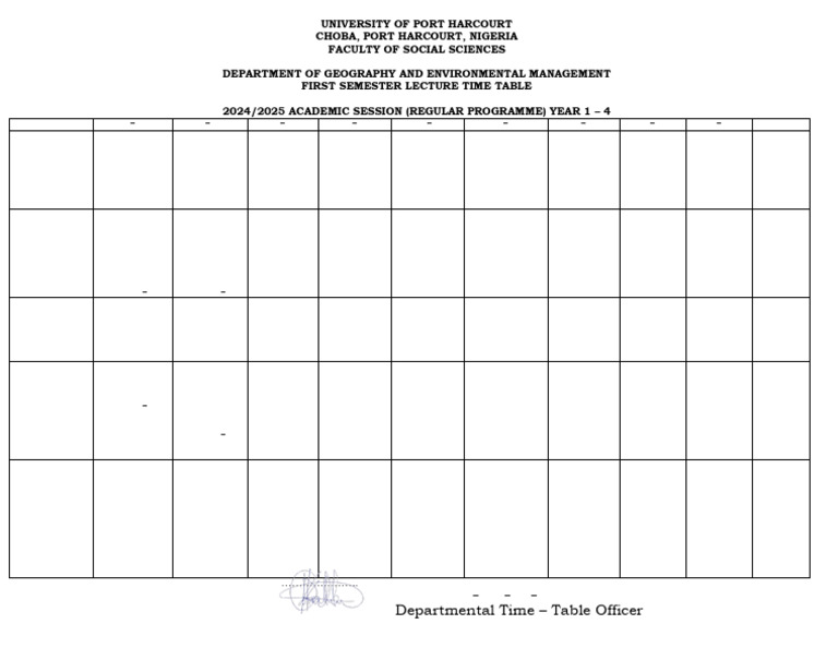 ED2024_2025 First Semester UG time table3_Edited | PDF