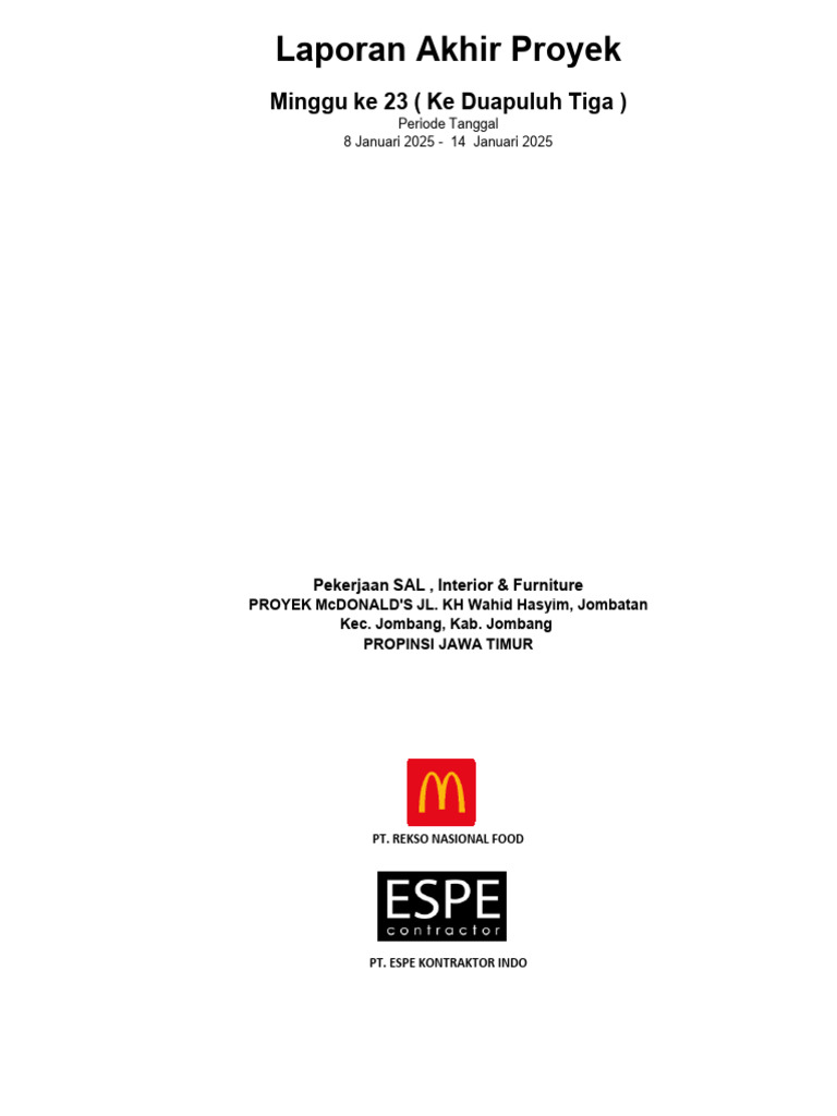 Laporan Akhir Proyek | PDF