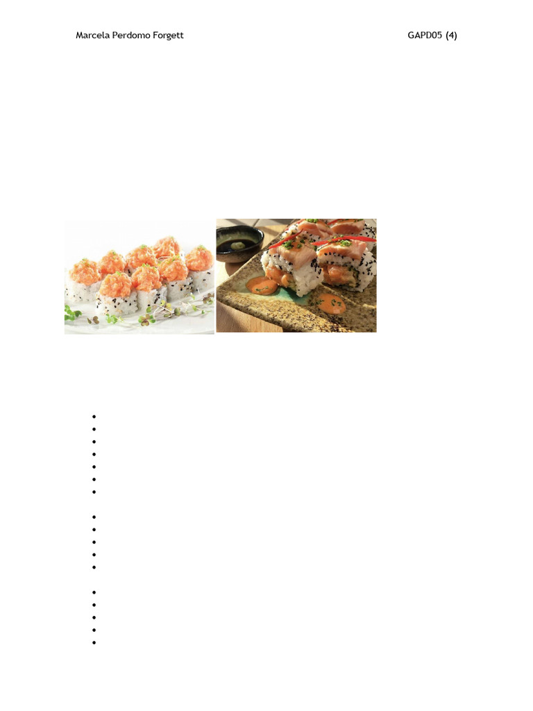 Receta de Yakisoba y Rolls Uramaki | PDF | Sushi | Salsa