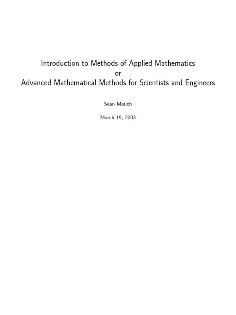 PDF - Mathematics For Scientists - Applied Math | PDF | Fourier ...