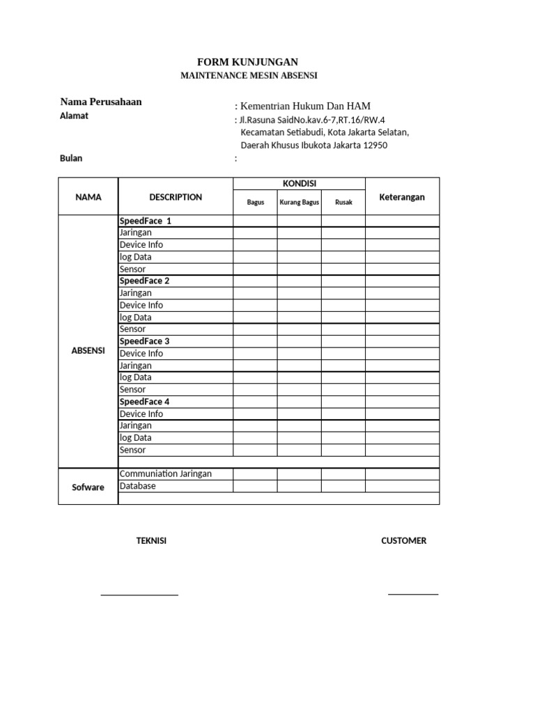 FORM Kunjungan Absesni (2) | PDF
