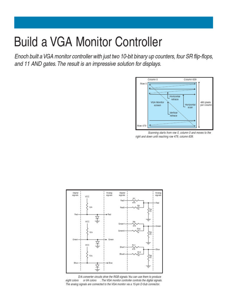Build A Vga Monitor Controller | PDF | Pixel | Rgb Color Model