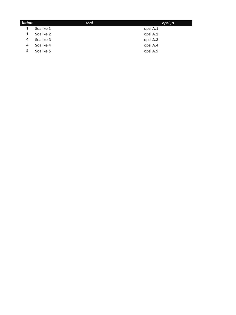 Format Soal Download | PDF