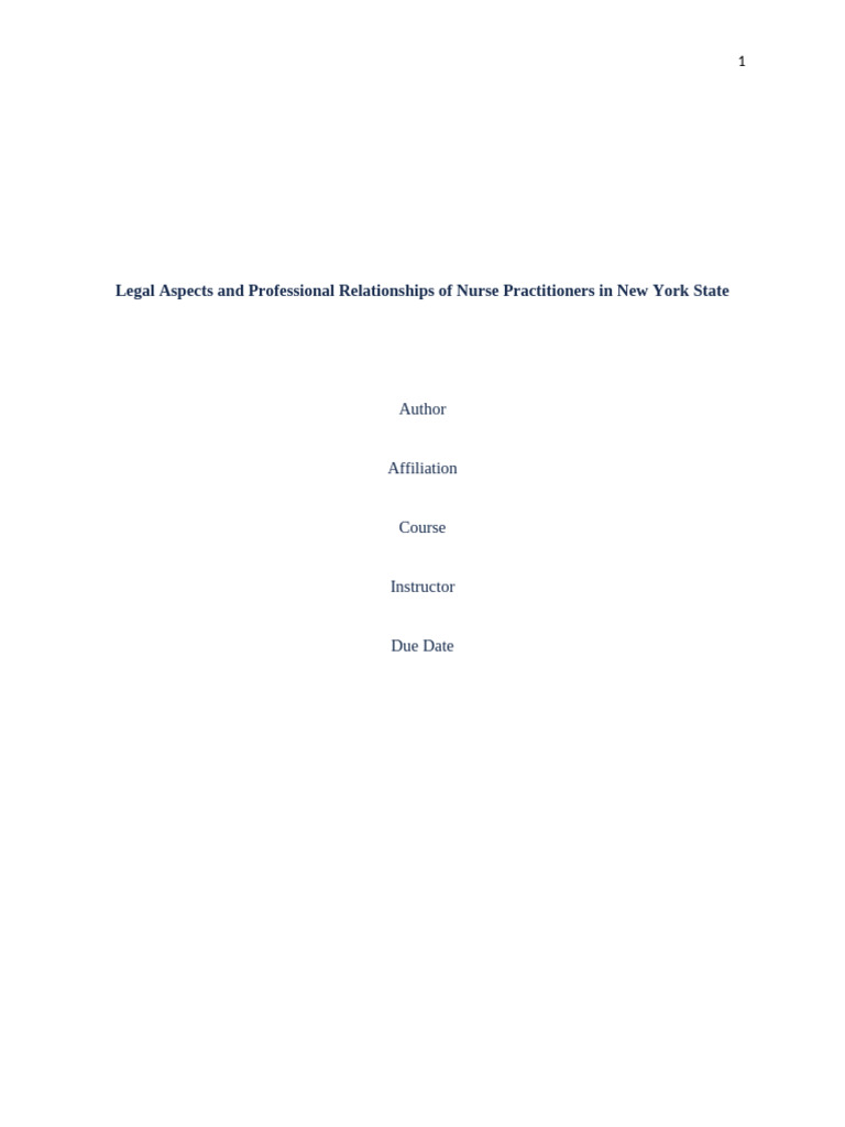 NP Legal Guidelines in New York State | PDF | Nurse Practitioner ...