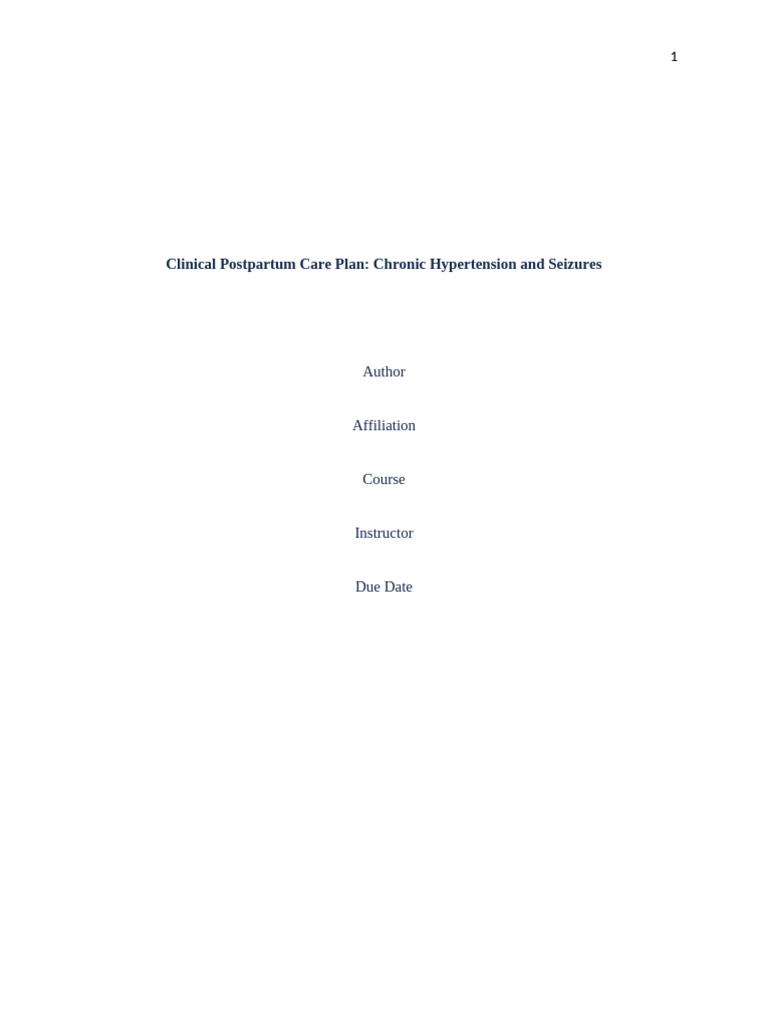 Clinical Postpartum Care Plan | PDF | Hypertension | Human Reproduction