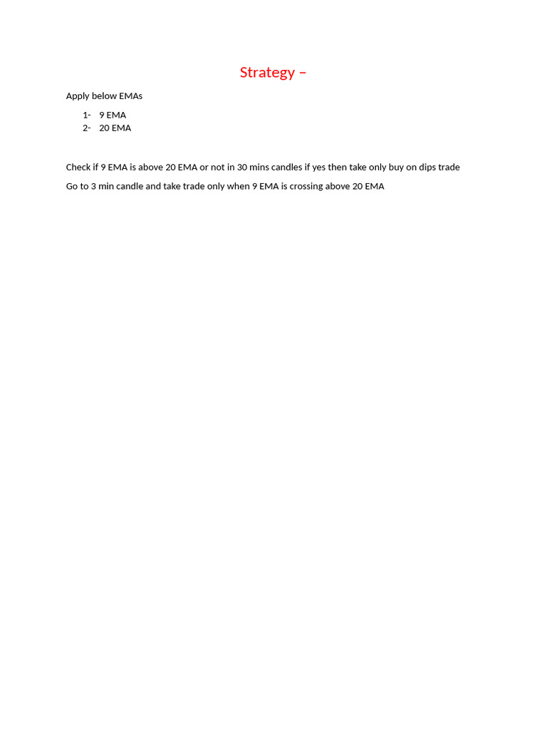 Ema Trading Strategy For 30 Minute Candles Pdf