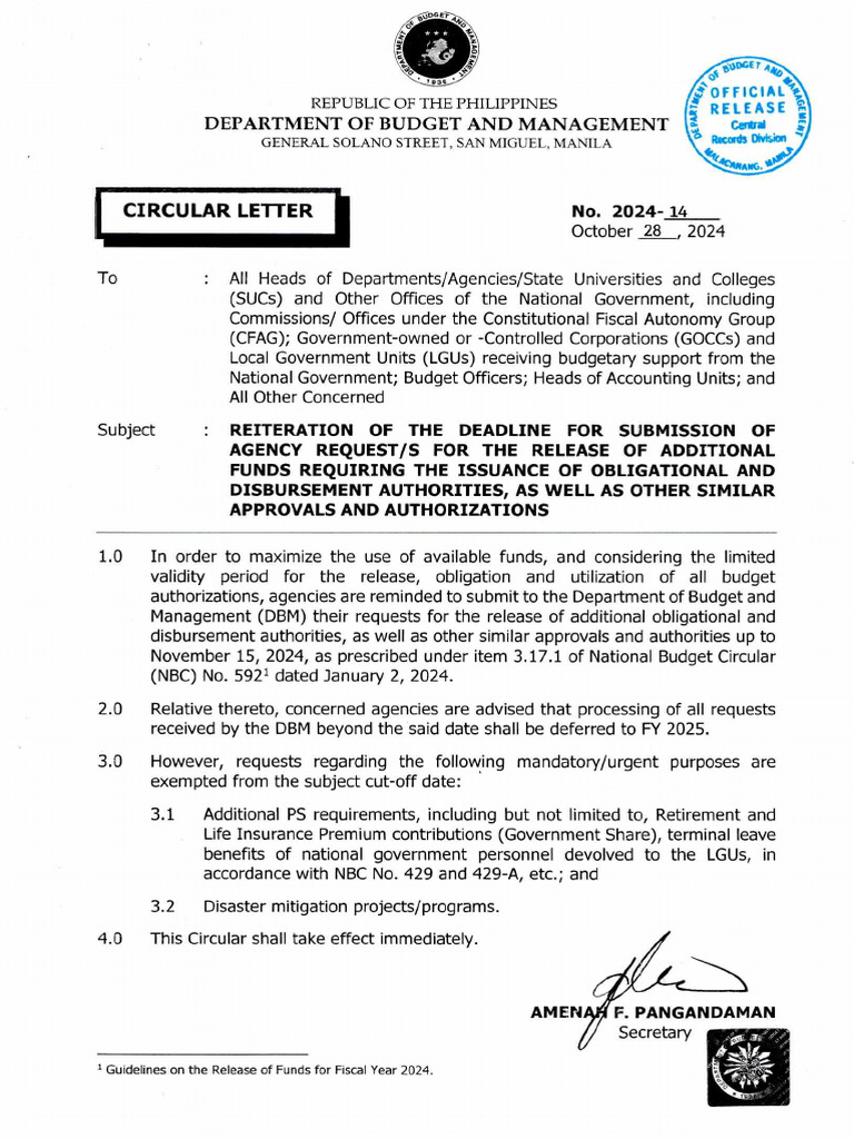 Guidelines for Fund Release FY 2024 | PDF | Government
