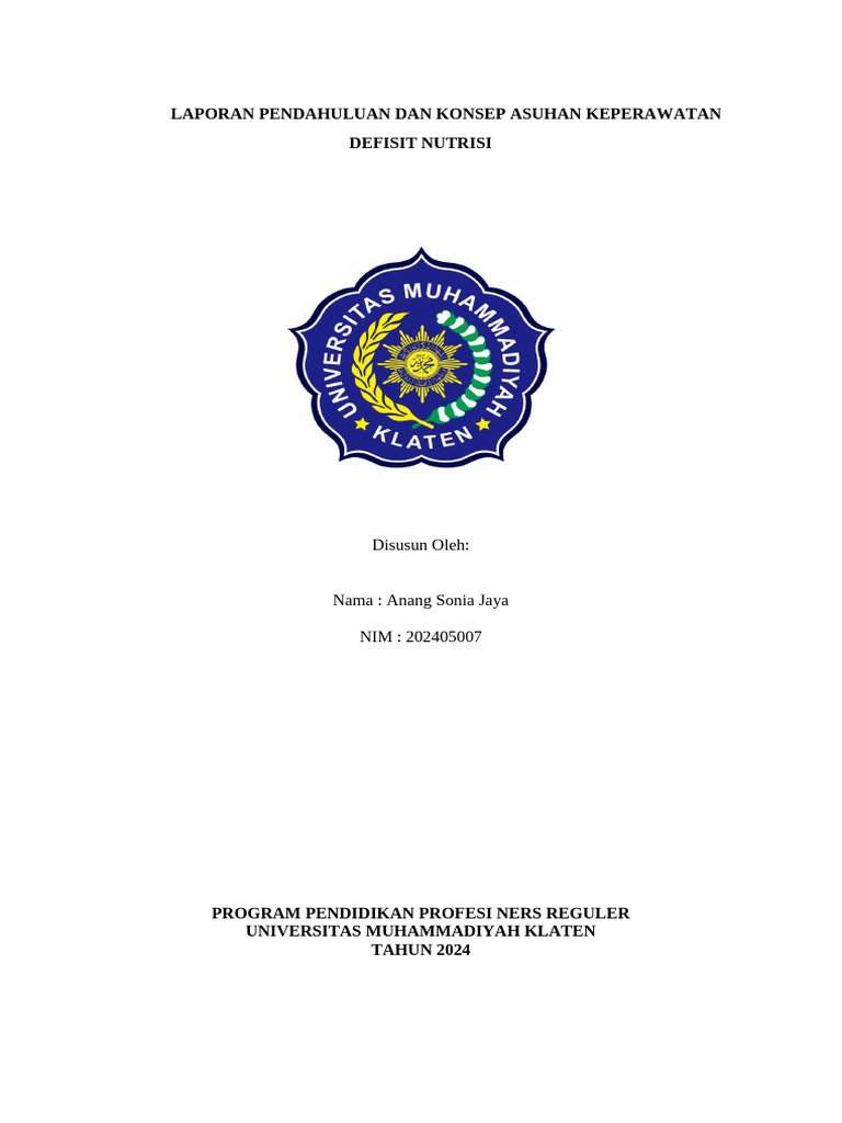 Defisit Nutrisi | PDF