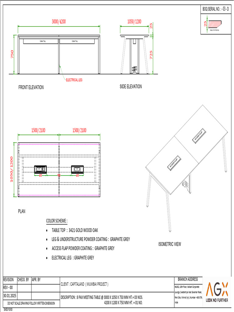 8 PAX MEETING TABLE DRAWING-Model | PDF